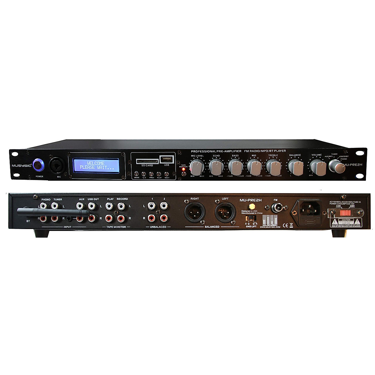 MUSYSIC MU-PRE2H Professional Audio Sound Processor Pre-Amp