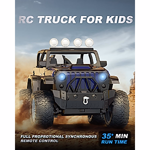 LYINSU Remote Control Car RC Racing Cars,1:18 Scale 2.4Ghz Auto Mode Rechargeable Rc Trucks,SUV Jeep Rc Cars Toys Gifts for Boys Kids Girls Teens (Black Remote Control car)