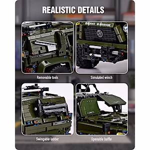 Nifeliz Warrior Military Car Building Kit, Collectible Building Army Model Truck, Military Toys for Men and Adults (3,175 Pieces)