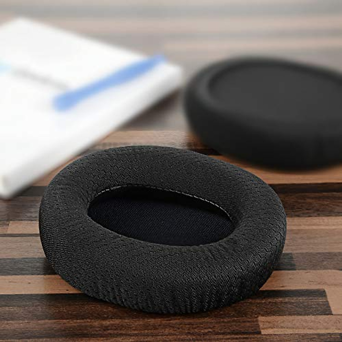 Geekria QuickFit Mesh Fabric Replacement Ear Pads for SteelSeries Arctis Prime Arctis PRO Arctis 9X Arctis 7 Arctis 5 Arctis 3 Headphones Ear Cushions, Headset Earpads, Ear Cups Repair (Black)