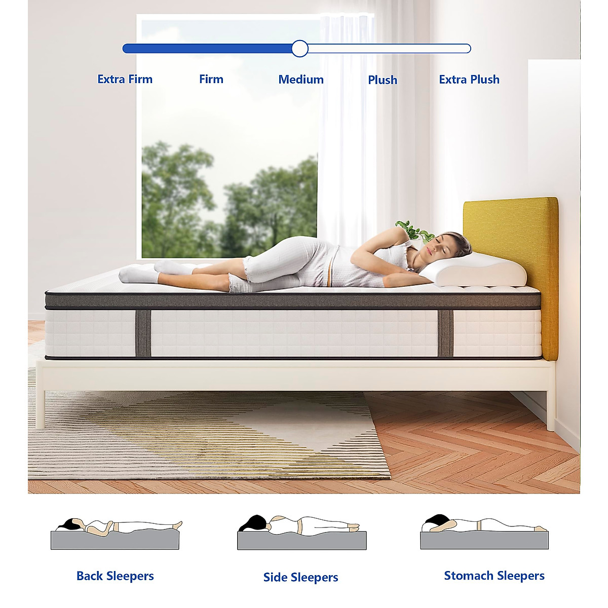elitespace Full Size Mattress,12 Inch Full Mattress in a Box,Hybrid Memory Foam Spring Full Mattresses,Soft and Comfort Medium Firm Mattress,CertiPUR-US Certified., ELSP776F12