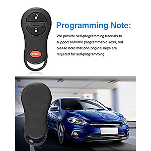 Replacement Key Fob for 2002-2005 Dodge Ram Truck 1500 2500/2001-2004 Dakota/2001-2003 Durango/2001-2003 Grand Caravan Keyless Entry Remote (GQ43VT17T), Set of 2