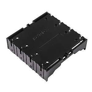 Coliao 6pcs 18650 Battery Case Holder 4 Slots X 3.7V 18650 Battery Storage Box, in Parallel Black Plastic Batteries Clip Box with Pin for DIY Parallel or Series Circuit PCB Projects