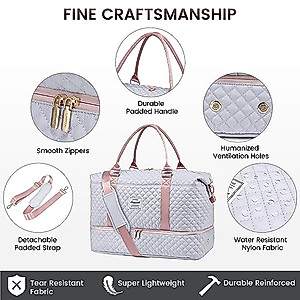 LOVEVOOK Travel Duffle Bag, Weekender Bags for Women with Shoe Compartment, Carry on Overnight Bag with Toiletry Bag, Gym Duffel Bag with Wet Pocket, Hospital Bags for Labor and Delivery