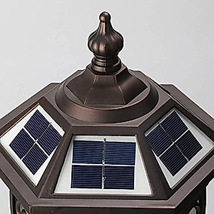 ZMY IP65 Solar Anti-Rust Waterproof Street Lighting Outdoor Lawn Post Light Home Highlight LED Street Lantern Garden Loft Villa Pathway Illumination Edison