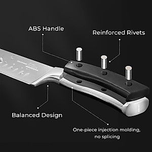 OAKSWARE Knife Sets, 8 Piece Knife Set for Kitchen with Block, German Stainless Steel Chef Knives Set with Ergonomic Handle