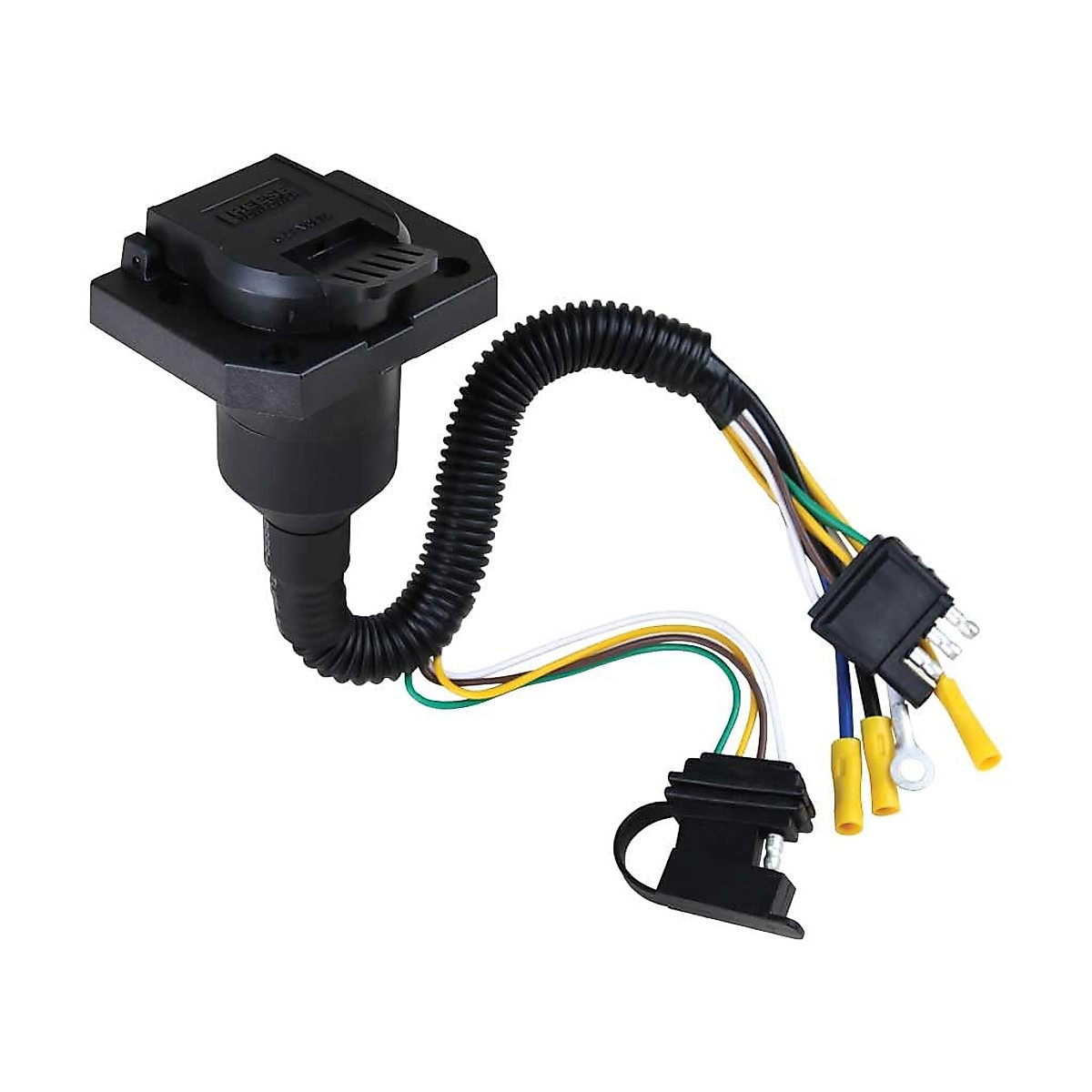 Reese Towpower 85343 4-way Flat to 7-way Blade Terminal Adapter, Black