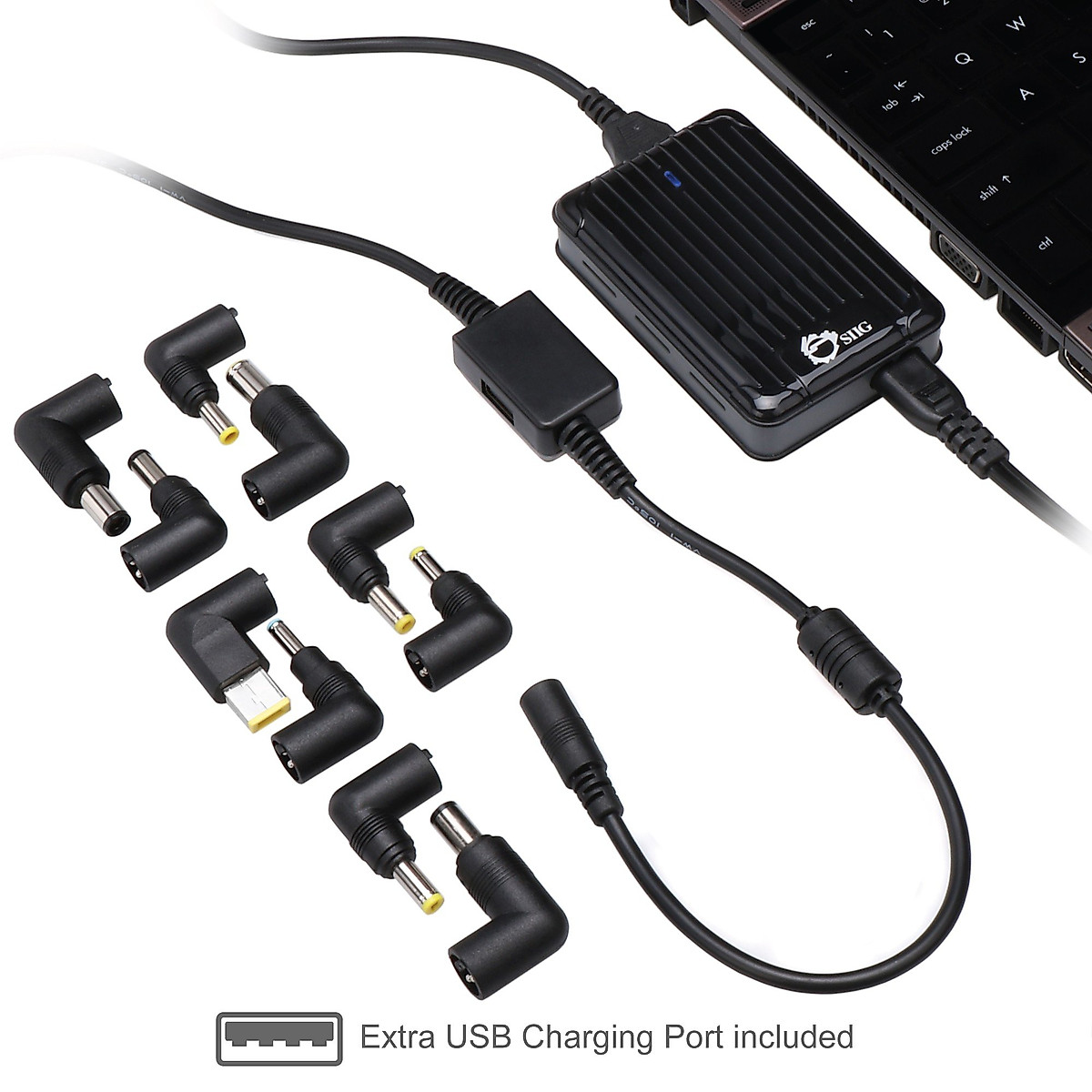 SIIG (AC-PW1112-S1) Ultra-Compact Universal Laptop Power Adapter -65W for Samsung Sony Dell HP Lenovo IBM Acer Gateway Acer Fujitsu Toshiba Liteon Delta Compaq , Black