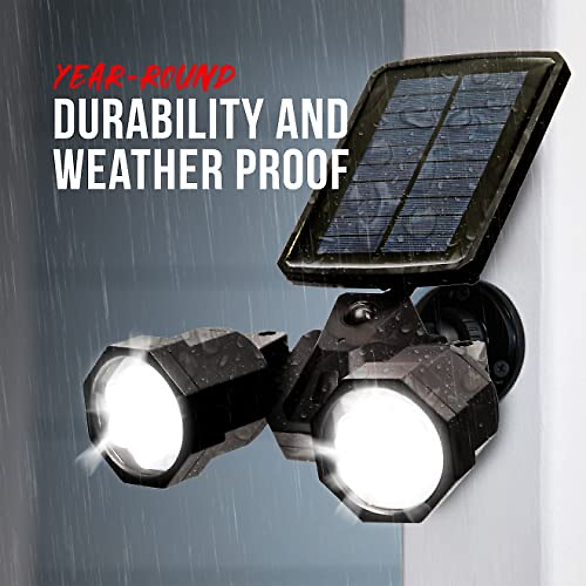 Bell+Howell Bionic Duo Spotlight: Solar Outdoor Lights with Motion Sensor, Adjustable Heads, Super Bright LEDs - Waterproof Landscape Lighting for Patio, Yard, Garden - No Batteries Needed!