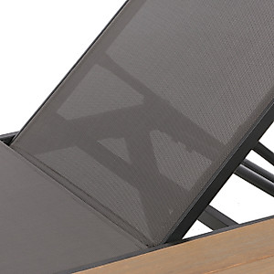 Christopher Knight Home John Outdoor Mesh and Aluminum Chaise Lounge with Side Table, Gray