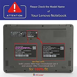 mCover Hard Shell Case ONLY Compatible for 2023~2024 11.6" Lenovo Chromebook 300E Yoga Gen4 / 100E Gen 4 Laptop (NOT fitting ANY other Lenovo models) - Black