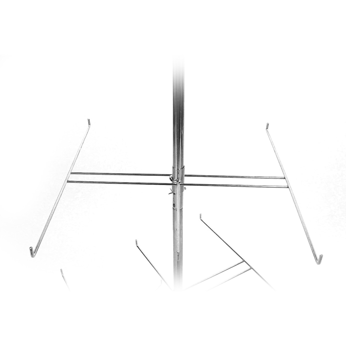 SSWBasics 4-Tier Chrome Wire Spinner Rack (4 tiers - space 12” apart) - Rotating Jewelry Display Organizer - Floor Spinner Rack - Perfect for Food Items and Fashion Accessories