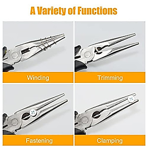 ZUZUAN Premium VISE-GRIP Long Needle Nose Pliers- 8” & 6’’, Paper Clamp Precision, High Carbon Steel, Soft Grip with Wire Cutter, Long Nose Cutting Pliers for Home, Fishing, Jewelry, Crafts,2pcs