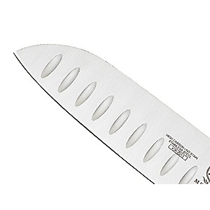 Mercer Culinary M22707 Millennia Black Handle, 7-Inch Granton Edge, Santoku Knife