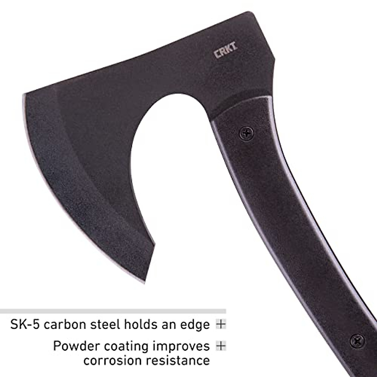 CRKT Skeggox Outdoor Tactical Axe: Full Tang SK-5 Plain Edge Axe w/Beard, Glass Reinforced Nylon Handle and Kydex Sheath 2917