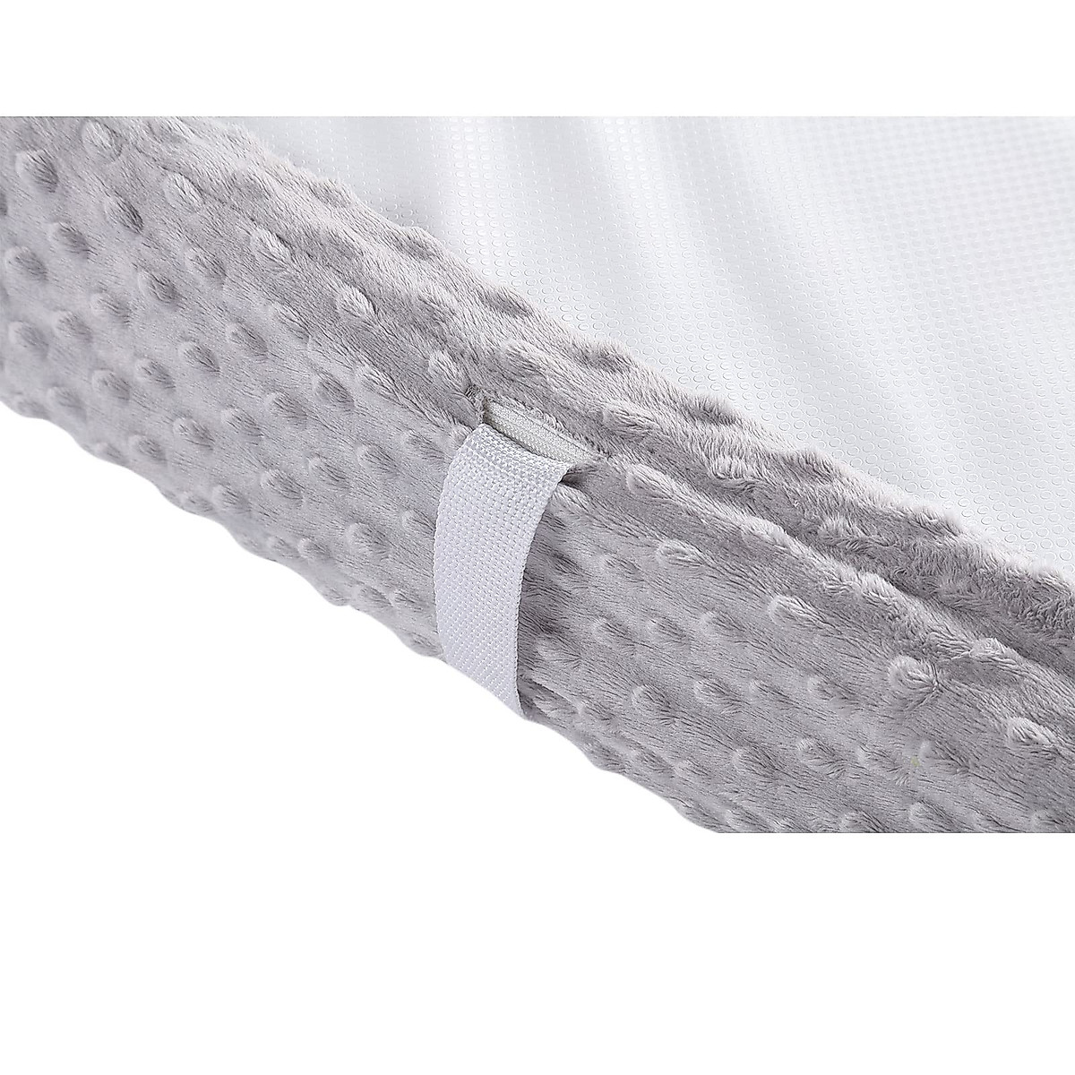 Solid Changing Table Pad Cover Cradle Sheet, Fits 32"/34''x16" Contoured Diaper Changing Pad, Ultra Soft Cozy Minky Dots Plush Changing Table Covers, Breathable Wipeable Removable (Grey)