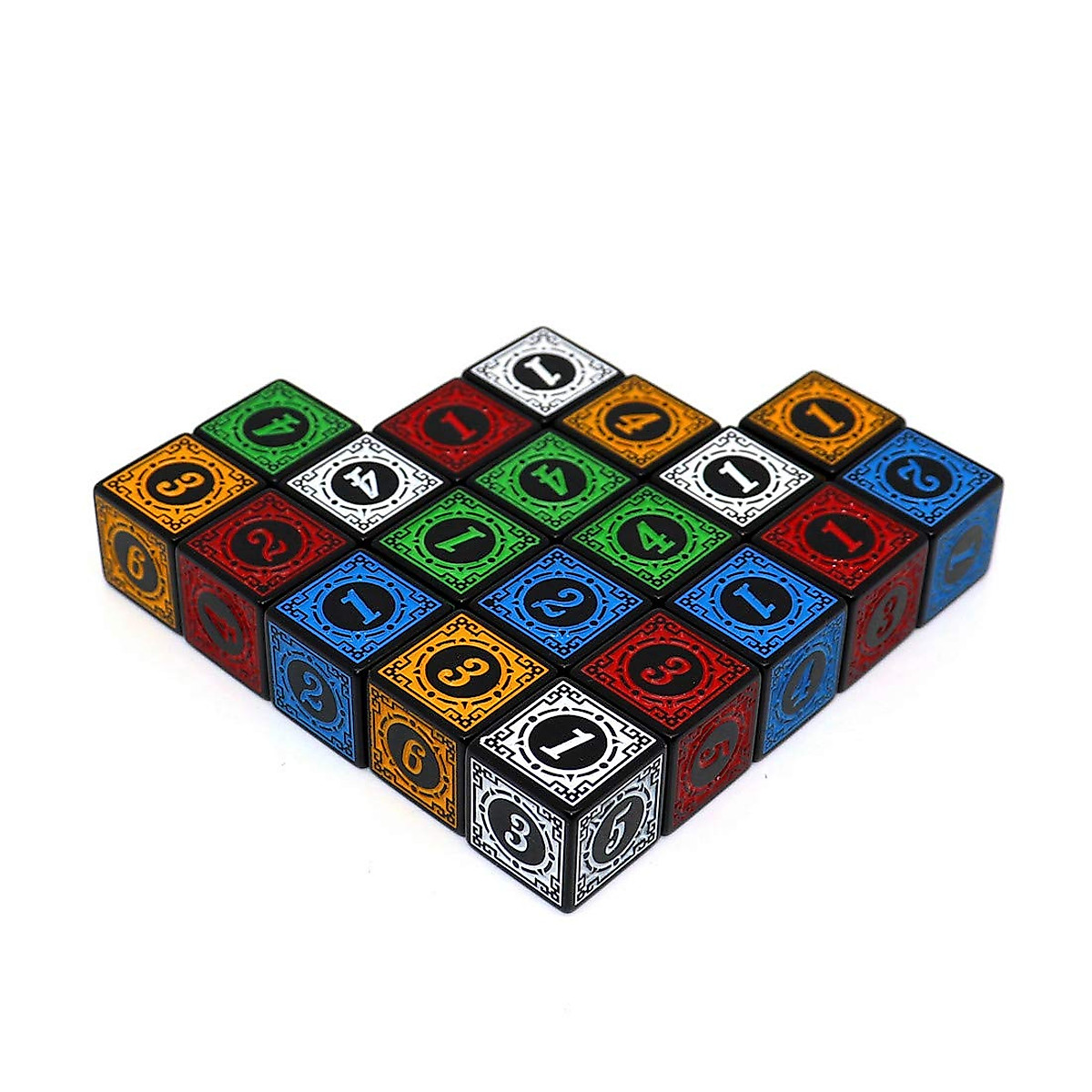 CREEBUY 16Pcs Dice Counters Token Loyalty Dice D6 Glitter Dice Cube Compatible with MTG,Magic The Gathering, CCG, Card Games Accessory(Nebula Dice)