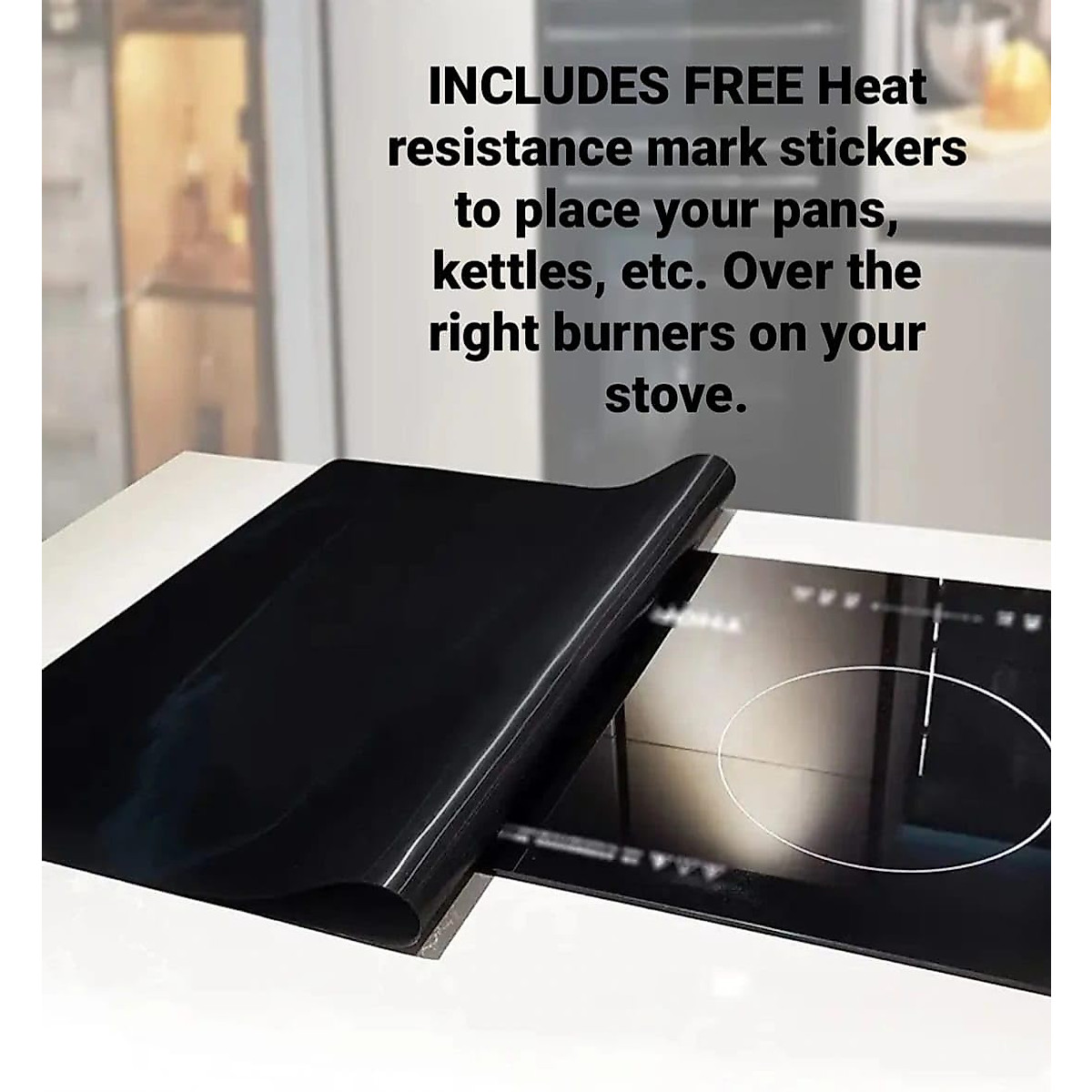 U´re made 4 cooking - Large Induction Cooktop Protector Mat 28.34" x 20.47", Magnetic Electric Stove Cover Antistrike/Antiscratch Glass Top Stove Cover. Max temperature resistance 425℉.