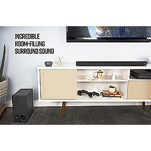 Polk Audio Signa S2 Ultra-Slim TV Sound Bar | Works with 4K & HD TVs | Wireless Subwoofer | Includes HDMI & Optical Cables | Bluetooth Enabled, Black