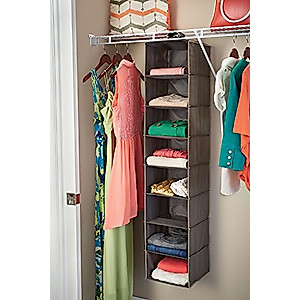 ClosetMaid 31454 8-Shelf Hanging Closet Organizer, Gray