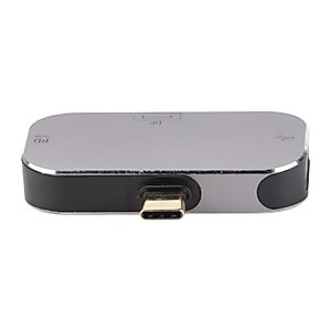 Shanrya Type C Adapter, 3 in 1 Design High Definition Resolution USB C Hub Lightweight Portable for for OS X for