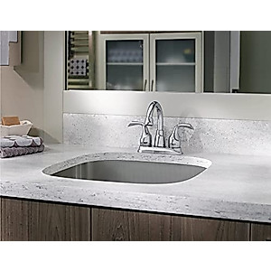 Moen Chrome Idora Two-Handle Centerset Bathroom Sink Faucet with Drain Assembly, Bathroom Faucets for 3-Hole Sinks, 84115