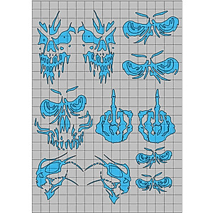 SKL2031P Ghost Skull Vinyl Paint Mask/Stencil Kit for R/C, RC, Radio Controlled Vehicle Body