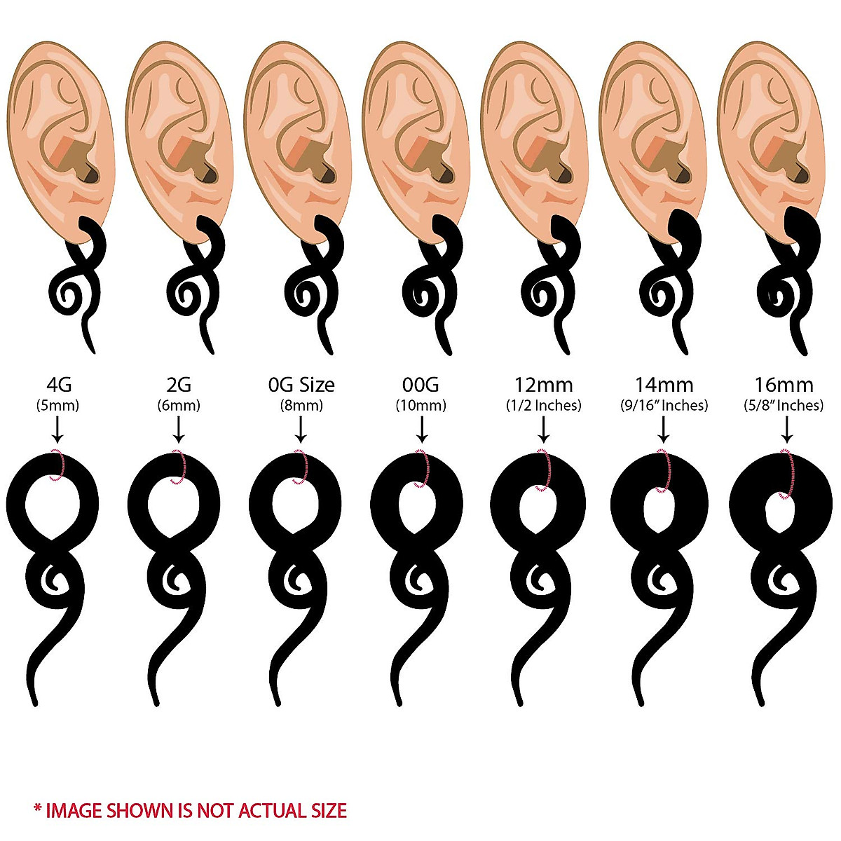 BodyJ4You 2PC Glass Ear Tapers Plugs 0G Aqua White Handmade Hanger Piercing Jewelry Set