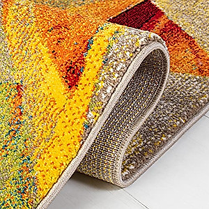 SAFAVIEH Porcello Collection 8' x 10' Orange / Red PRL6940P Modern Abstract Non-Shedding Living Room Dining Bedroom Area Rug