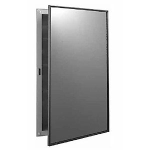 Bobrick 397 Steel Recessed Medicine Cabinet, Baked White Enamel Finish, 16-3/8" Width x 26-3/8" Height, 3 Shelves