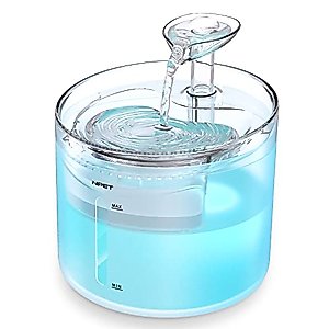 NPET WF100 Cat Water Fountain, 54oz/1.6L Automatic Pet Fountain Cat Water Dispenser with 2 Flow Modes, Light Quiet Pump for Cats (Adapter Not Included)