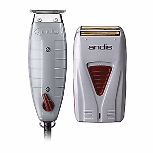 Andis 17195 Finishing Combo T-Outliner Trimmer & Pro Foil Lithium Titanium Shaver - Professional Hair Clippers and Trimmer Kit for Men