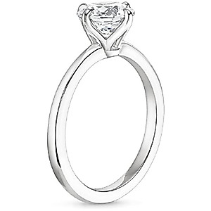 10K Solid White Gold Handmade Engagement Rings 1.0 CT Princess Cut Moissanite Diamond Solitaire Wedding/Bridal Ring Set for Womens/Her Propose Rings (6.5)