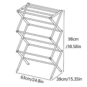 FKUO Household Indoor Folding Clothes Drying Rack, Dry Laundry and Hang Clothes,Towel Rack (Silver Gray)