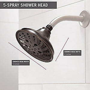 DELTA FAUCET -faucet 52669-RB H2Okinetic 5-Setting Raincan Shower head, Venetian Bronze