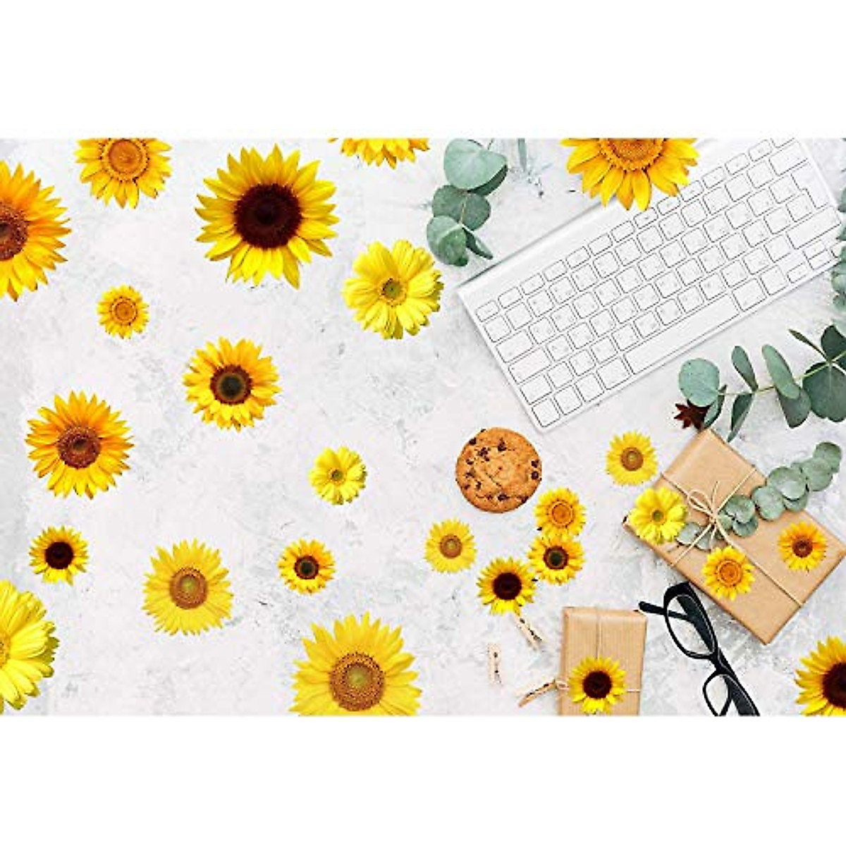 72 Pieces Summer Sunflower Wall Decals Removable Sunflower Stickers Decor 3D Sunflower Peel and Stick Decals Self-Adhesive Sunflower Stickers for Cars Crafts Baby Bathroom Kids Living Room Decor