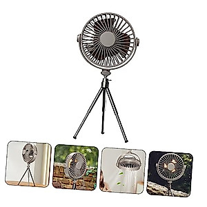 UKCOCO 1 Set Fan Small Fan Vintage Table Fan Table Stand Fan Rechargeable Fan Small Battery Fan Small Portable Fan Office Table Fan Table Cooling Fan Lovely Desk Fan Plastic Grey Office