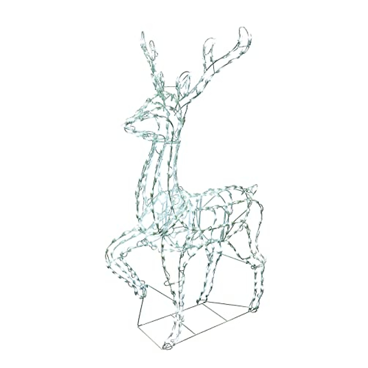 Aurio HCEB67C4GRTW 5.5ft. Christmas Indoor/Outdoor Deer Décor for Lawn, Yard and Front Garden Holiday Festive Decorations, 380 C4 Pure Twinkling LED Lights 4.5V 9W, White Metal Frame