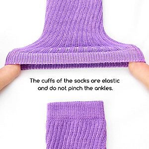 Auranso Girl Knee High Cotton Socks 9 Pairs Girls Long Crew Socks Color D 3-5T