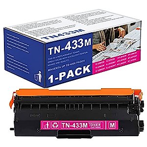 INDI 1 Pack TN433M TN-433M TN433 TN-433 Magenta High Yield Toner Cartridge Replacement for Brother MFC-L9570CDW L8900CDW L8610CDW HL-L8260CDW L9310CDWT L8360CDWT Printer.