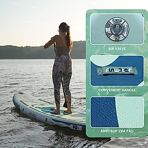 FunWater Inflatable Stand Up Paddle Board Ultra-Light Inflatable SUP Board Paddle Blow up Paddle Boards for Adults with SUP Advanced Accessories, Double-Ended Paddle, Seat, Pump, Backpack, Leash
