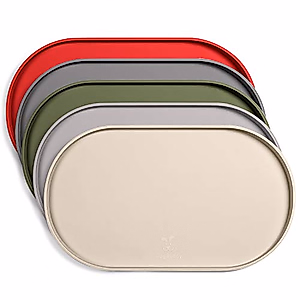 DogBuddy Dog Food Mat - Waterproof Dog Bowl Mat, Silicone Dog Mat for Food and Water, Pet Food Mat with Edges, Nonslip Dog Feeding Mat, Dog Food Mats for Floors (Small, White Sand)