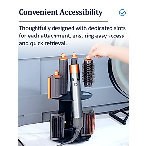 Curling Iron Storage Holder Attachments Compatible with Dyson Airwrap Organizer Wall Mounted Stand, Hair Wrap Rack on Desktop Accessories for Home/Bathroom