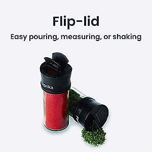 Olde Thompson Chrome- Plated Rotating Spice Rack, 16 Refillable Spice Jars With Shaker Tops And Labeled Lids For Frequently Used Spices