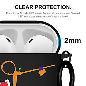 Gedicht for Airpods 2nd Generation Case Air Sports Shoes with Lanyard, Protective TPU Soft Airpod 1st Generation Case Cover Rugged for Apple Airpod 1&2 Case with Keychain for Women Men，Black Red