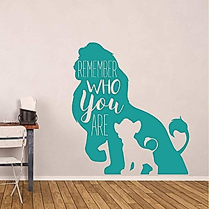 Wall Decals for Kids Room | Remember Who You Are Lion King Wall Quote | Gift for Son, Daughter, Grandchild | Vinyl Decoration for Baby Nursery, Bedroom, Classroom, Playroom | Small and Large Sizes