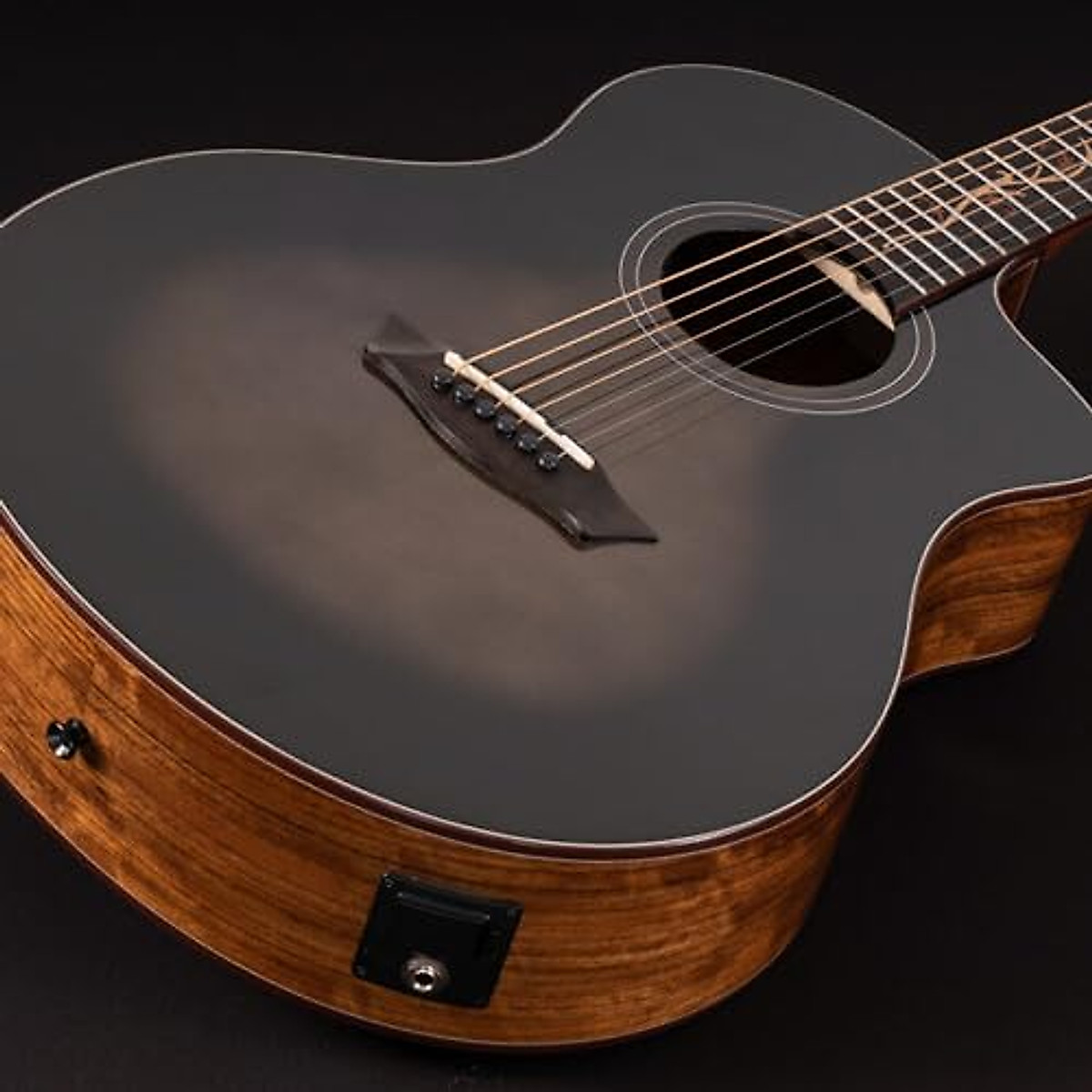 Washburn Bella Tono 6 String Acoustic-Electric Guitar, Right, Gloss Charcoal Burst (BTS9VCECH-D)
