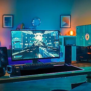 Macarrie 2 Pcs Charging Mouse Pad Cool Mouse Pad with 15w 31.5 x 11.8 x 0.2'' Fast Charging Extended Large LED Gaming Mousepad RGB Mouse Pad Non Slip Wireless Keyboard Pad for Office Desks