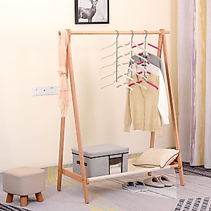 3 Pack 5 in 1 Space Saving Clothes Hangers Chrome and Foam Blouse Tree Hangers Multi Layers Clothes Rack Non Slip Stainless Steel Shirt Hangers Coats Hangers Closet Storage Organizer(White)