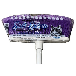 Soft Sweep Broom The Original Soft Sweep Magnetic Action Broom 6-Pack - 3 Purple & 3 Pink - Soft Bristle Broom